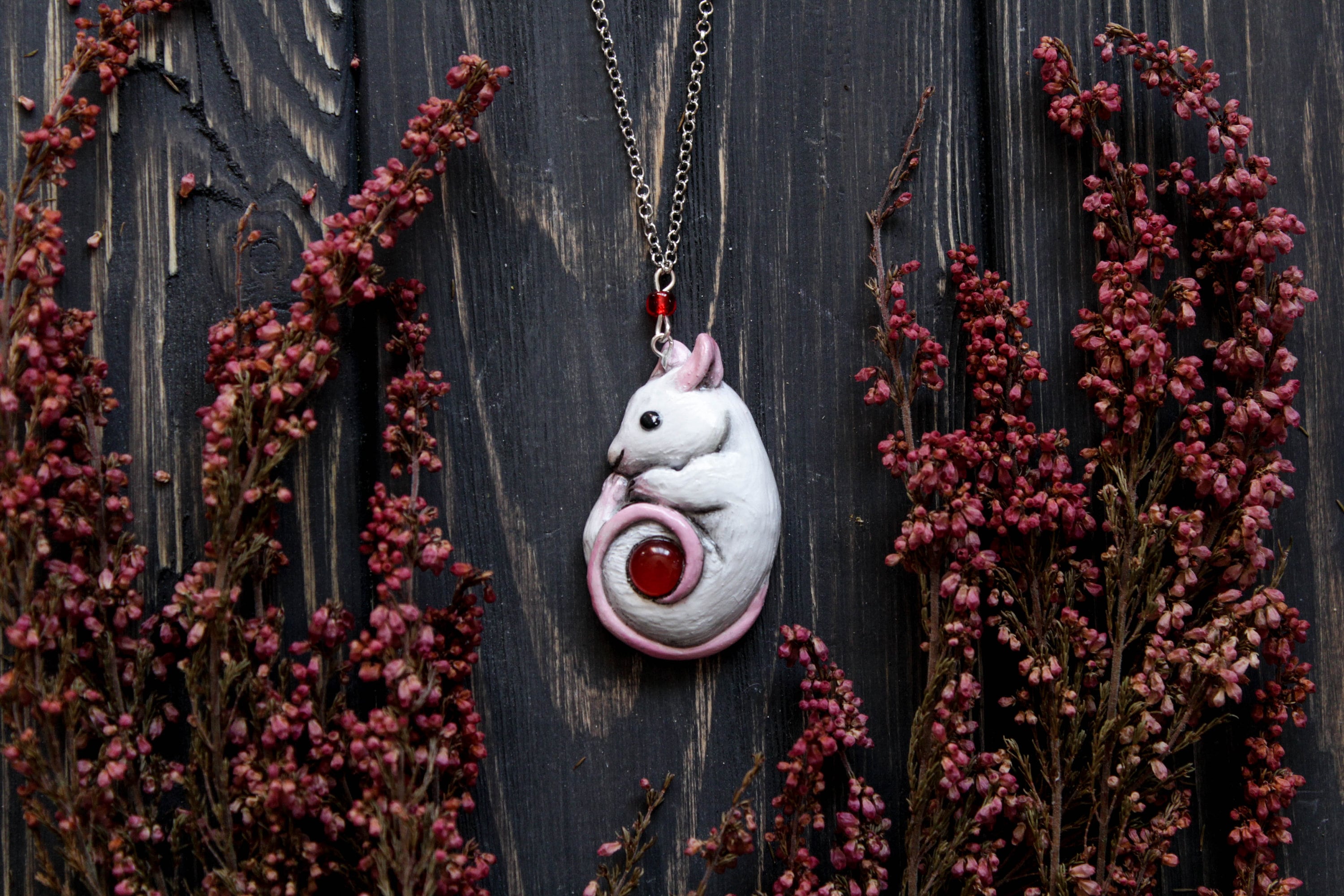 White Mouse Necklace Totem Mouse Jewelry Rat Charm | Etsy