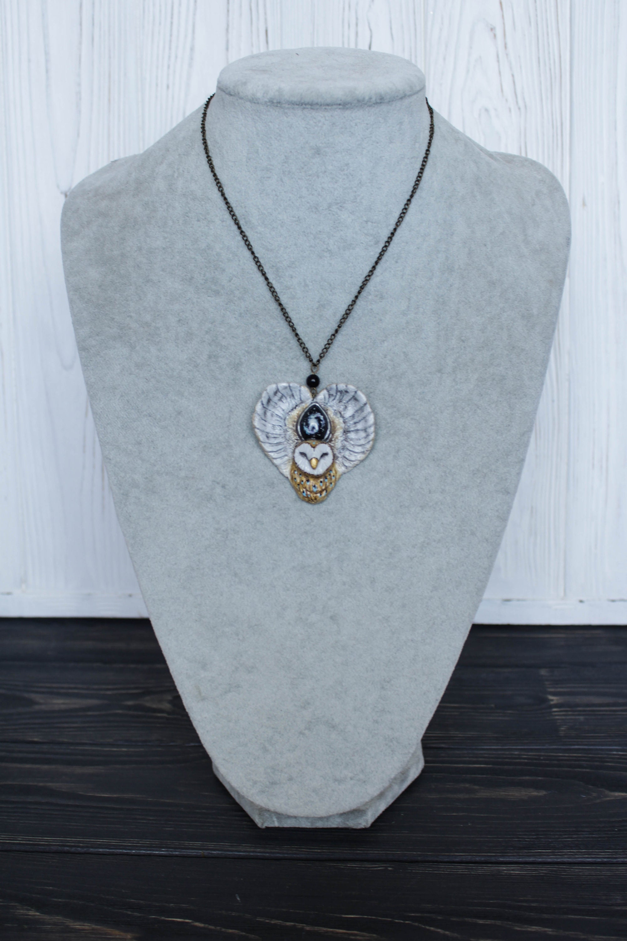 Owl Celestial Necklace Witch Owl Charm Barn Owl Amulet Owl - Etsy