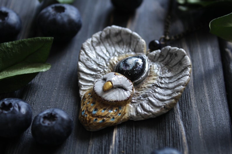 Owl Celestial Necklace Witch Owl Charm Barn Owl Amulet Owl - Etsy