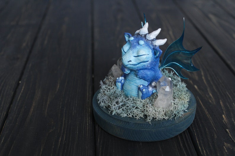 Blue Dragon Figurine Ice Dragon Miniature Fantasy Dragon - Etsy