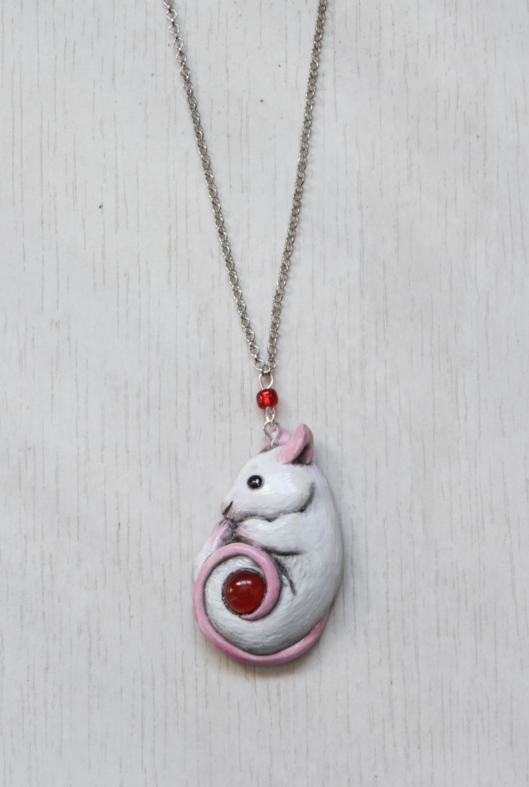 White Mouse Necklace Totem Mouse Jewelry Rat Charm - Etsy