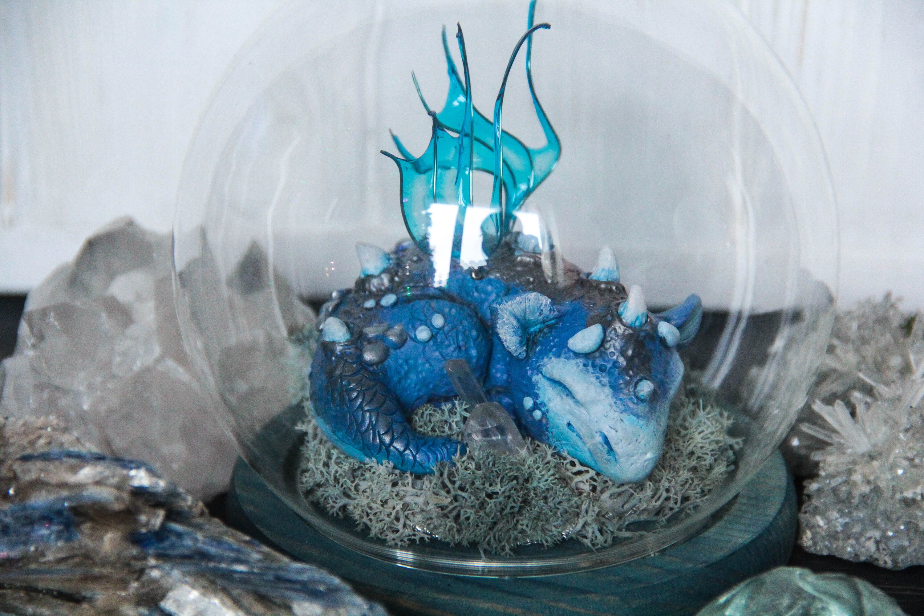 Ice Dragon Figurine Baby Dragon Sculpture Sleeping Dragon - Etsy