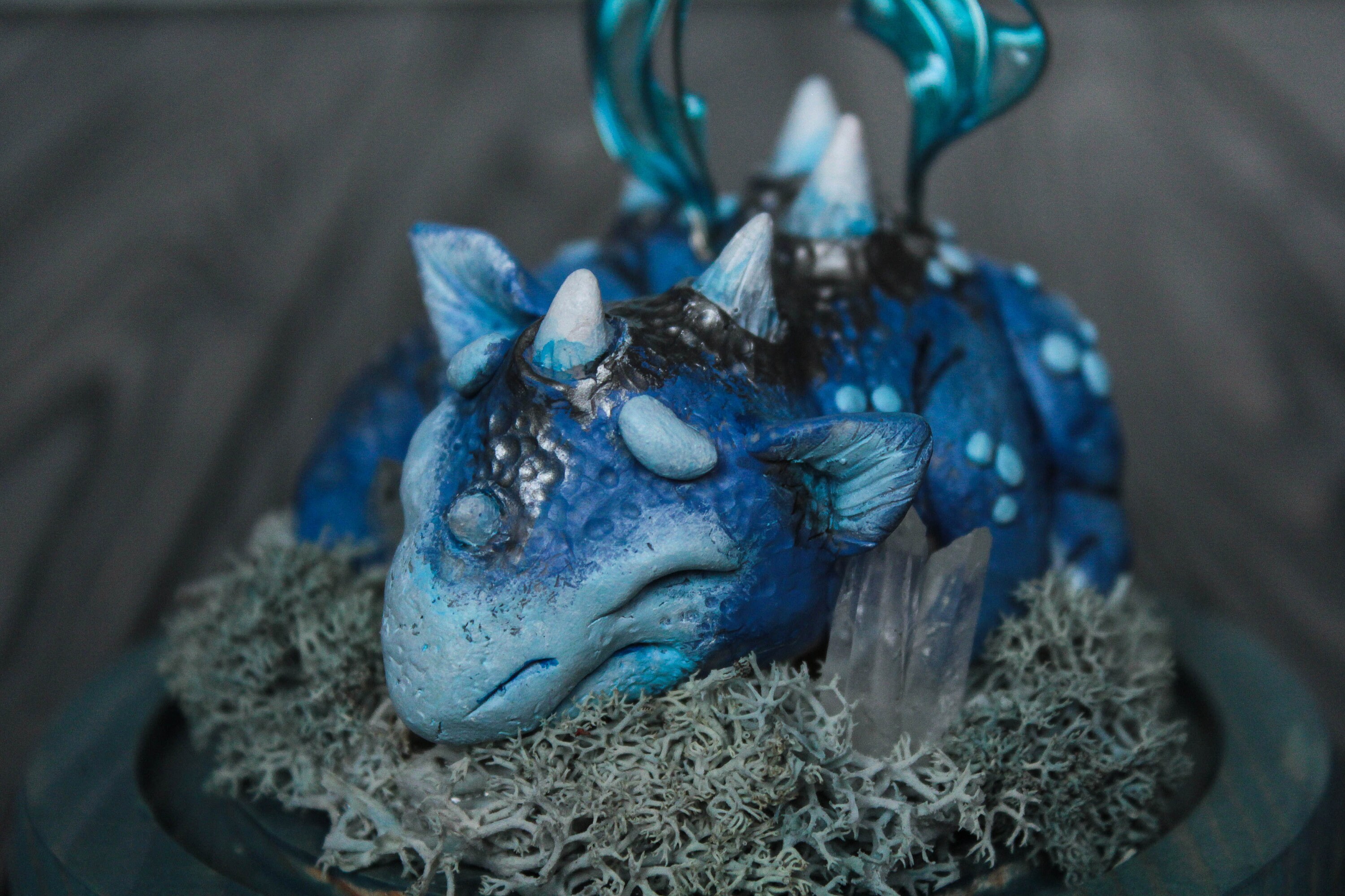 Ice Dragon Figurine Baby Dragon Sculpture Sleeping Dragon - Etsy