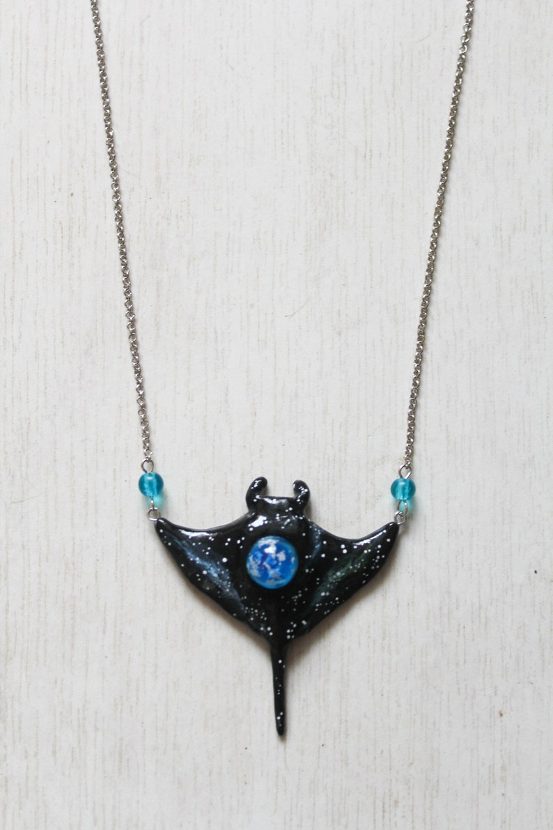 Manta Ray Galaxy Necklace, Starry Manta Pendant, Sea Jewelry, Stingray ...