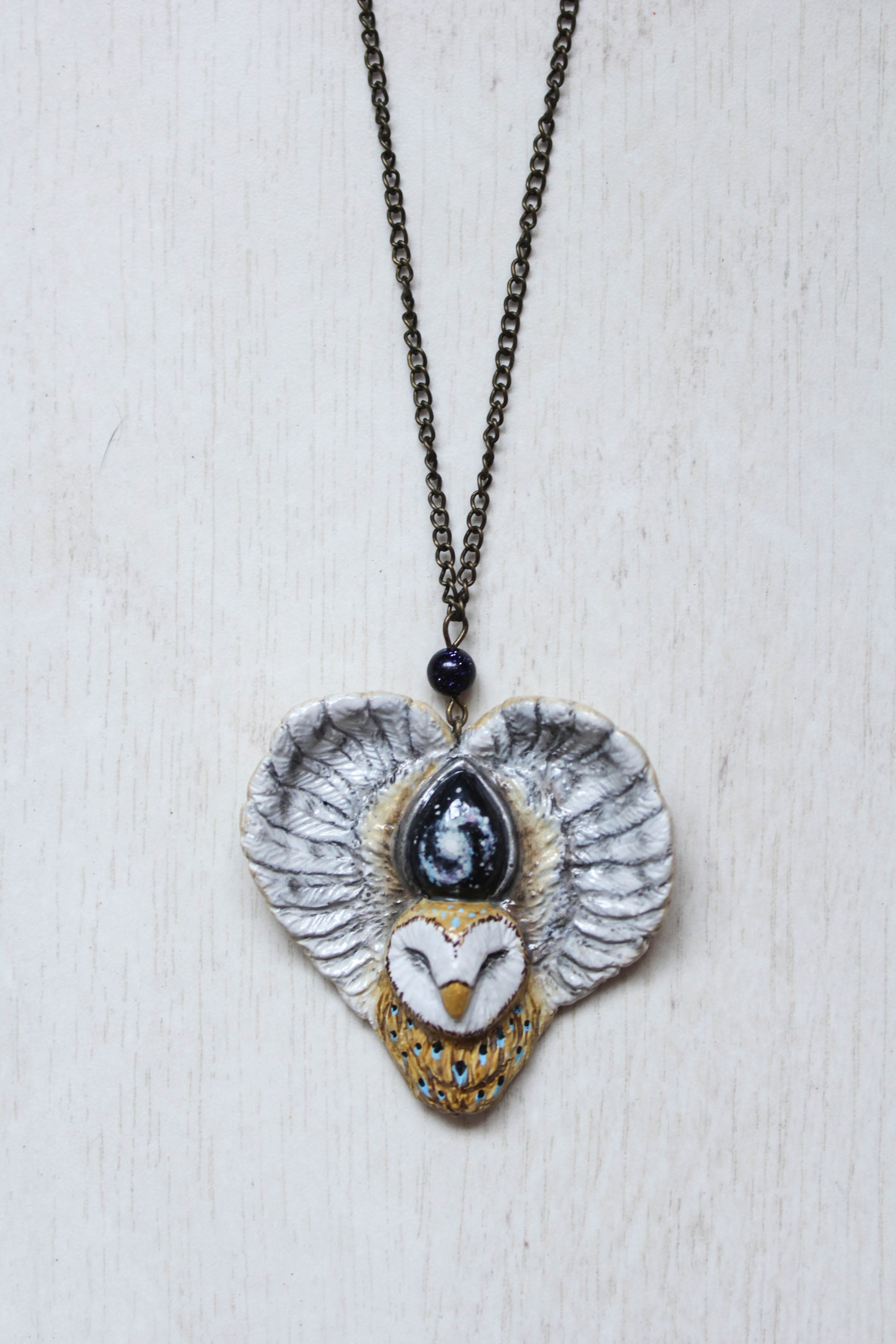 Owl Celestial Necklace Witch Owl Charm Barn Owl Amulet Owl - Etsy