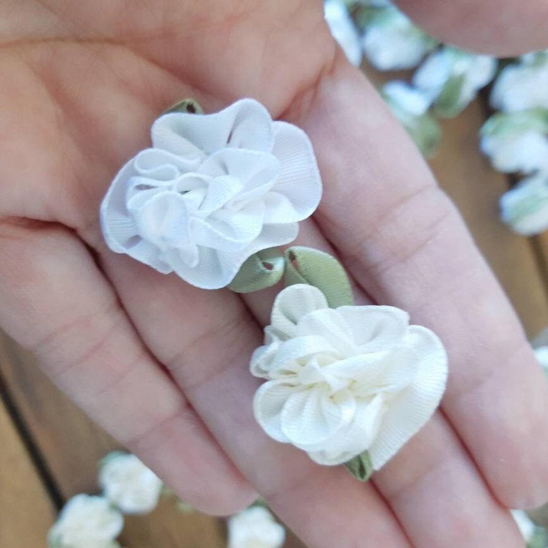 20 Handmade Ribbon Roses, Small Flower Sewing Appliques - Etsy