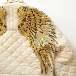 Pair of Large Gold Iron-on Wings, Golden Sequin Angel Wing Patches - Etsy