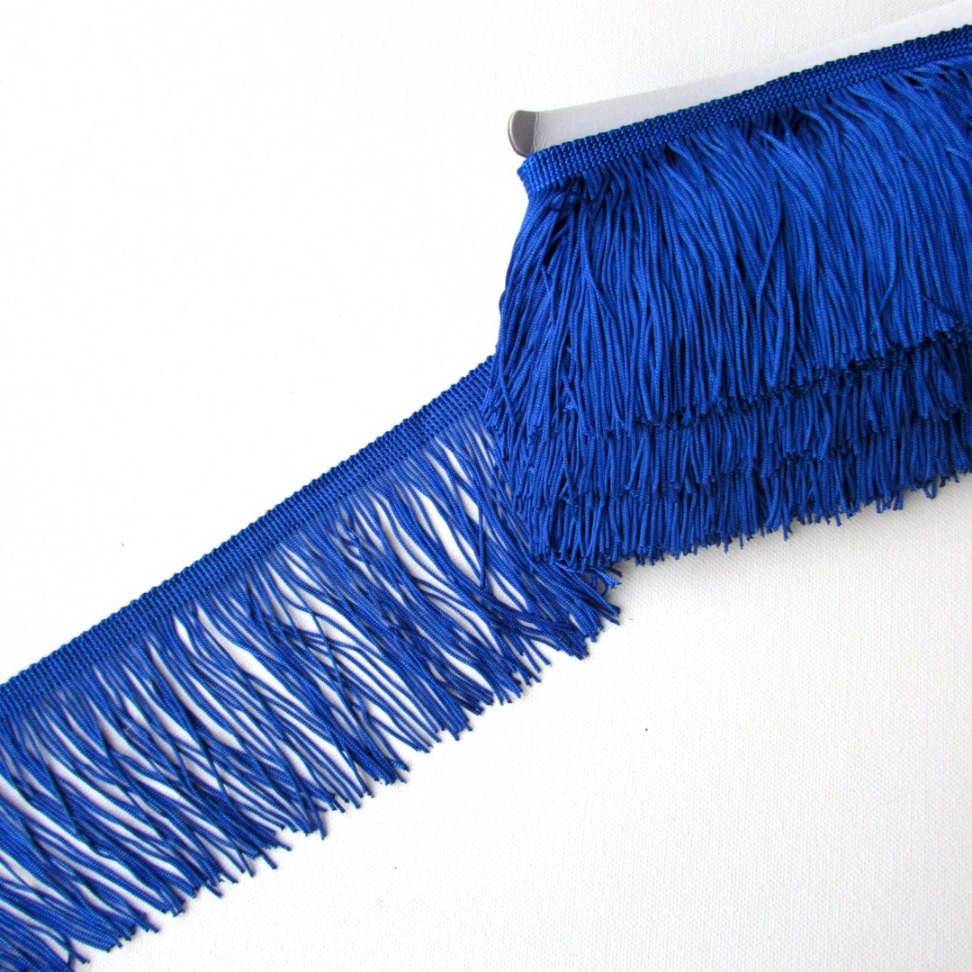 1 Yard Blue Fringe Trim by the Yard 9 Cm Cobalt Blue Long - Etsy