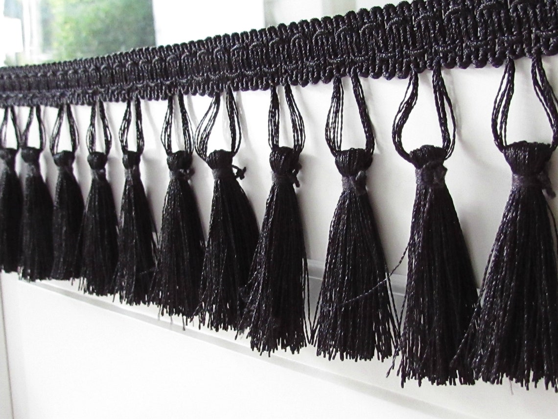 Black Tassel Trim Fringe by the Yard 3 7.5 Cm Lampshade - Etsy
