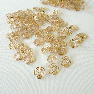 25 Gold Roses Sewing Buttons 13-15 Mm Transparent Shank Buttons - Etsy