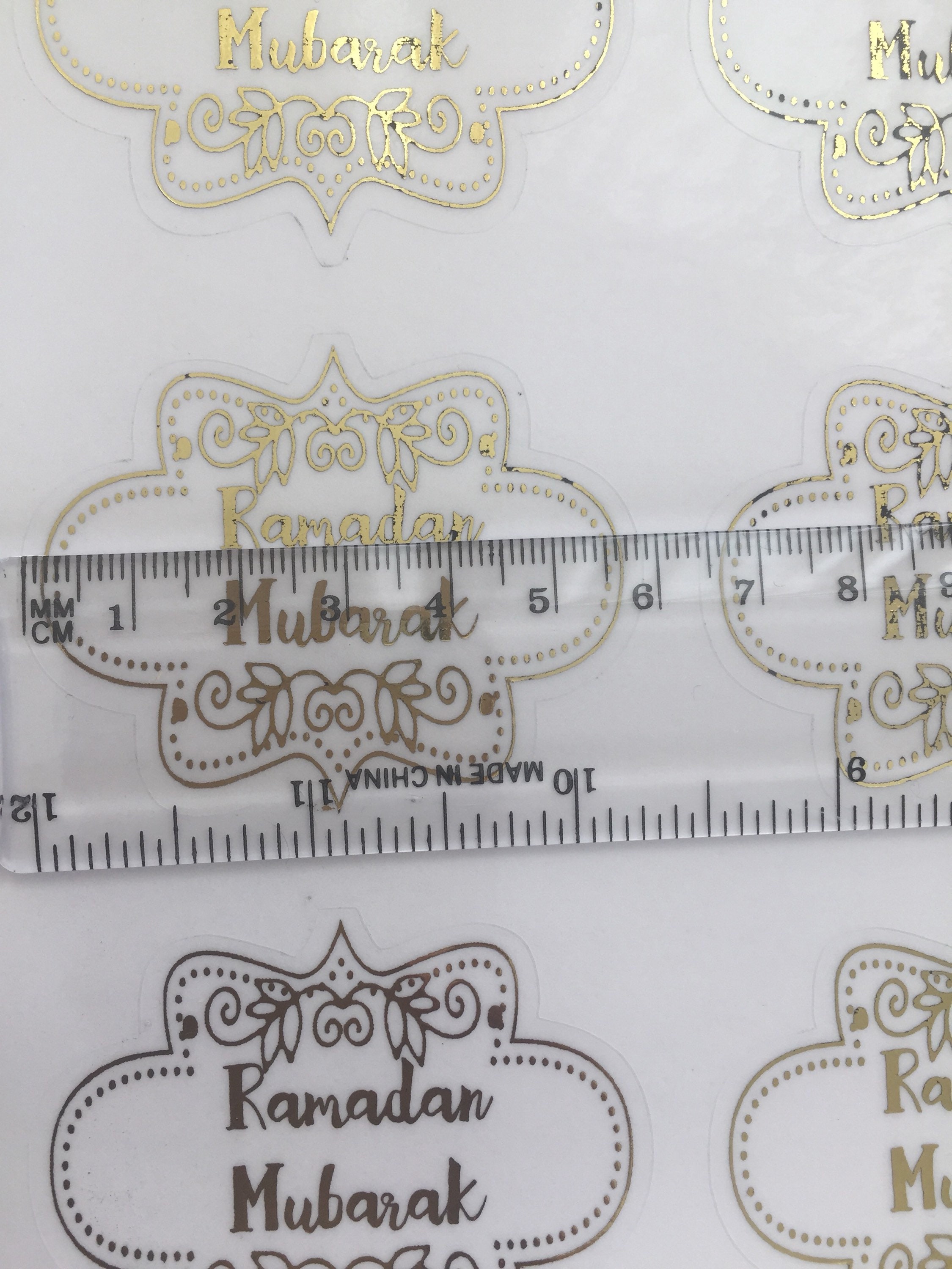 Gold Foiled Transparent Stickers Eid Mubarak Stickers - Etsy