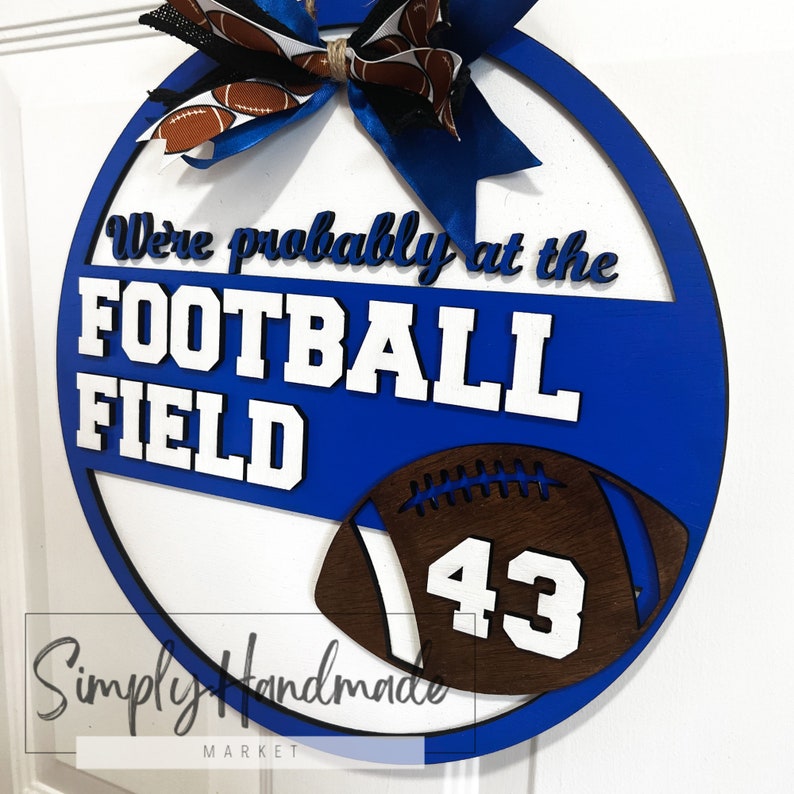 Football Field Door Hanger Round - Etsy