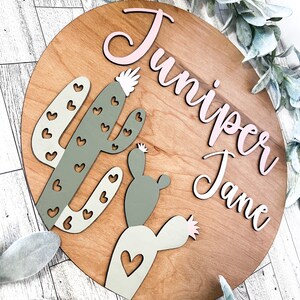Cactus Nursery Name Sign Round - Etsy