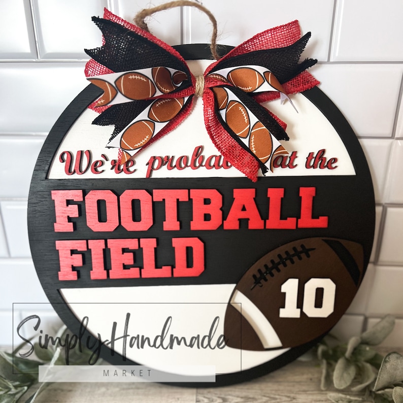 Football Field Door Hanger Round - Etsy