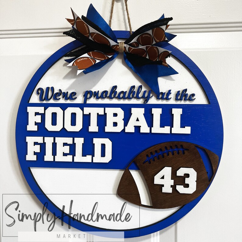Football Field Door Hanger Round - Etsy
