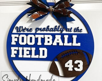 Hello Football Season Door Hanger Round - Etsy