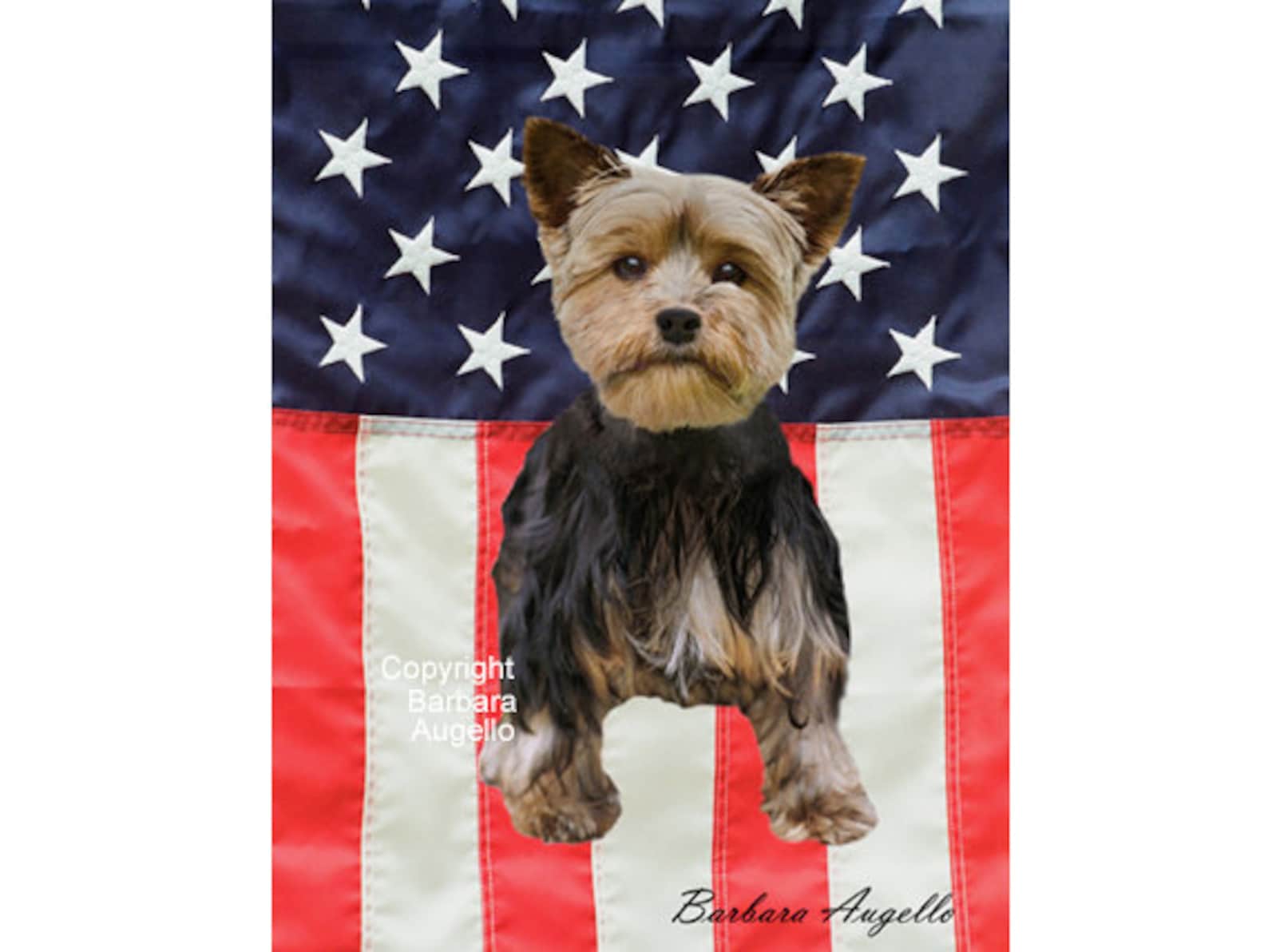 Yorkie Flag Yorkie Gift Yorkie Patriotic Flag Yorkie Art | Etsy