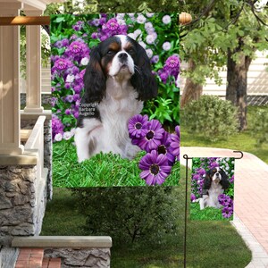 Cavalier King Charles Spaniel Flag: Tricolor Cav Lover Gift, Garden Art ...