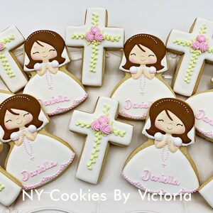 Baptism Rosette Cross Cookie, Christening Gift, First Communion Cross ...