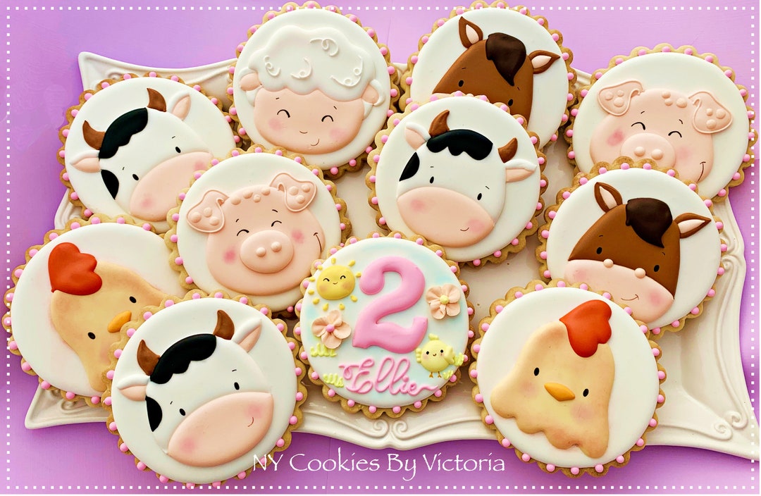 Farm Little Animals , Baby Shower Cookies, Birthday Theme Party Cookies ...