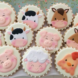 Farm Little Animals , Baby Shower Cookies, Birthday Theme Party Cookies ...