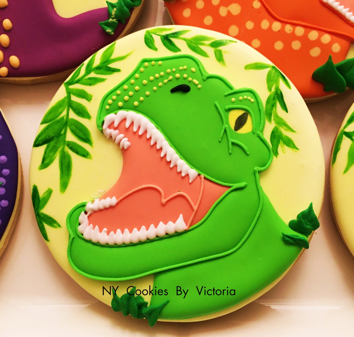 Dinosaur Set Cookies T Rex Cookies Apatosaurus Cookies - Etsy