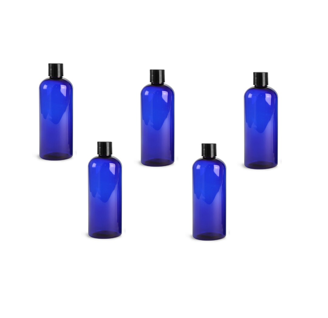 SALE - 8 Oz Empty Blue Cosmo Round Shaped Bottle With Choice of Cap - Etsy