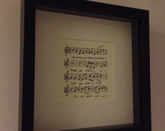 Elegant, Personalised and Hand Drawn Music Frame. the Perfect Gift for ...