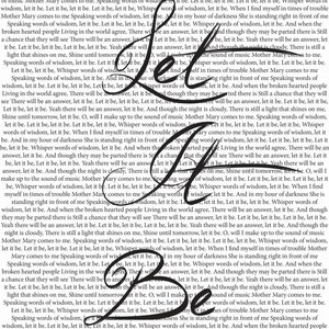 Let It Be Song Print - Etsy
