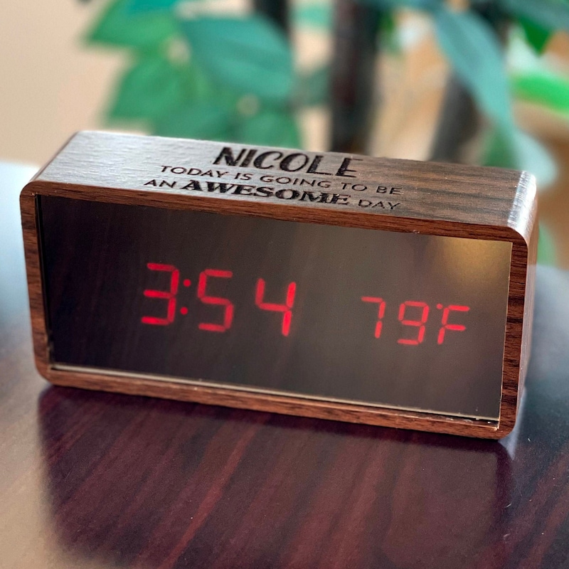 Led Digital Wooden Clock - Etsy