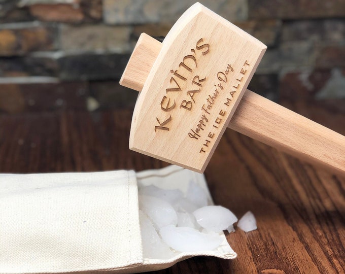 Personalized Ice Mallet, Ice Crusher, Bar Ware, Engraved Hammer, Canvas ...