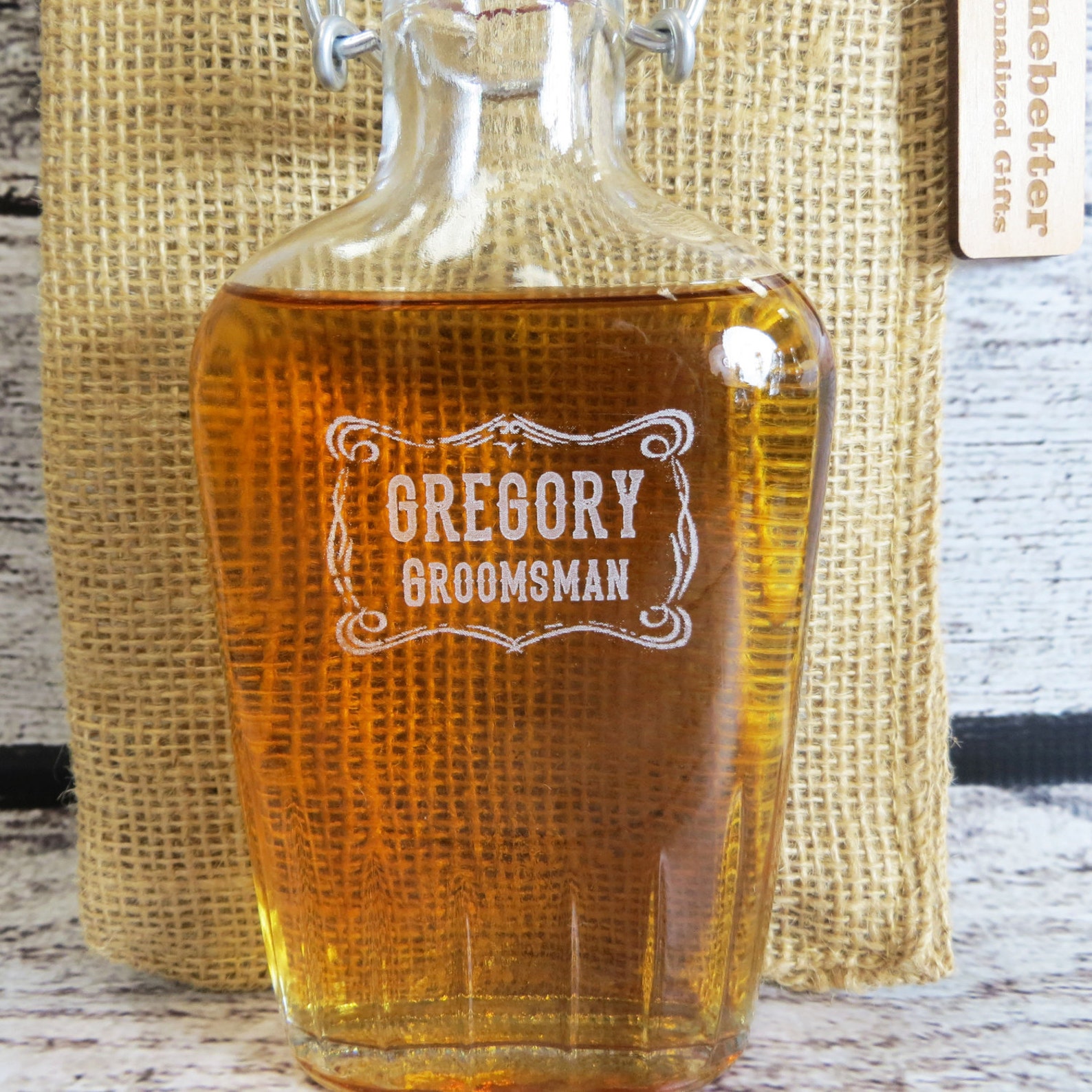 Personalized Glass Flask Groomsmen Best Man Tailgating | Etsy