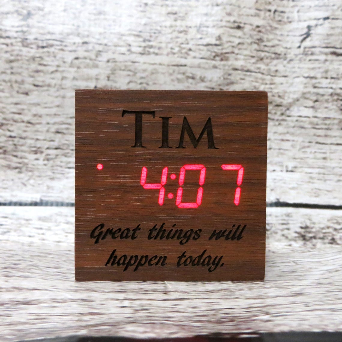 Personalized Wood Alarm Clock Customized Digital Clock House | Etsy