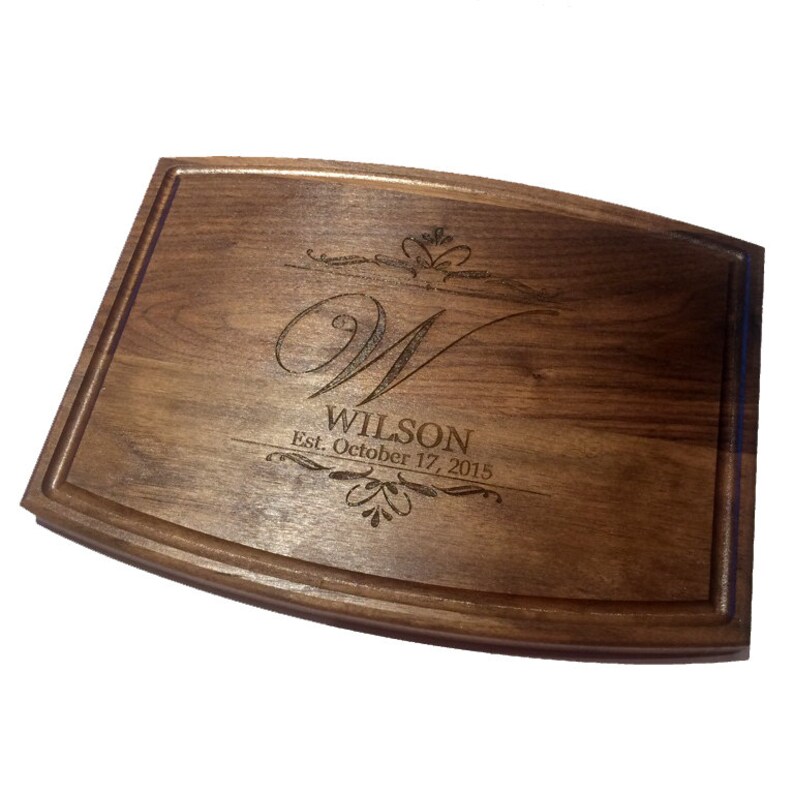 Personalized Wood Cutting Board With Date Serving Platter - Etsy