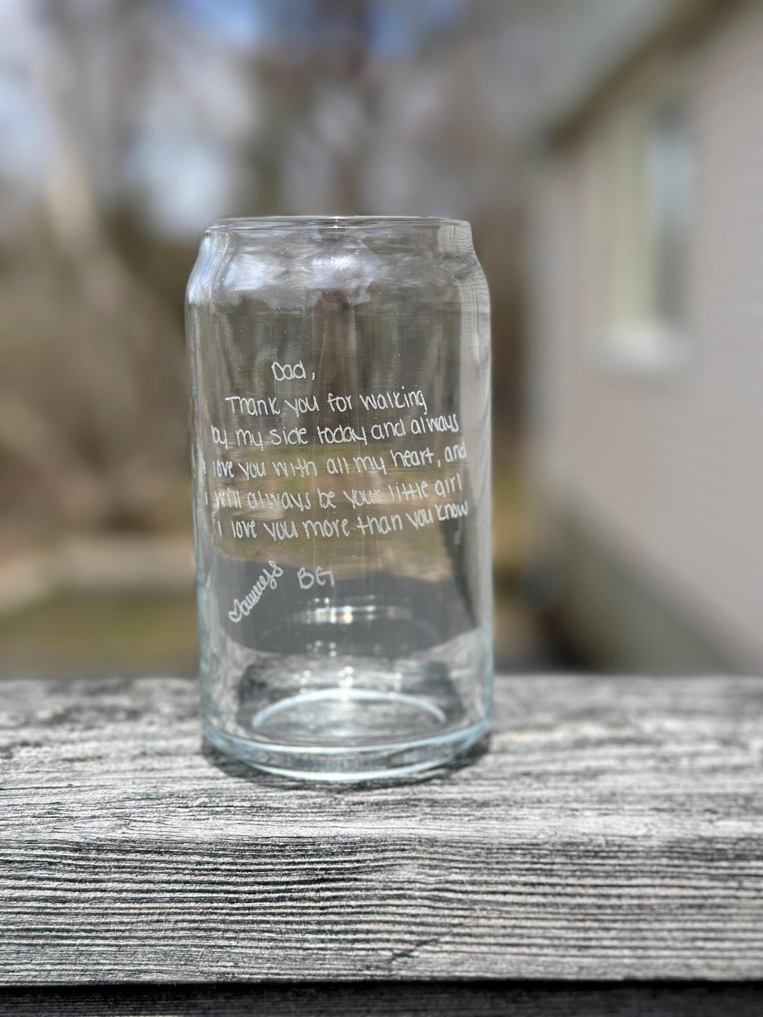 Personalized Beer Can Glass, Custom Handwriting, Engraved Monogram ...
