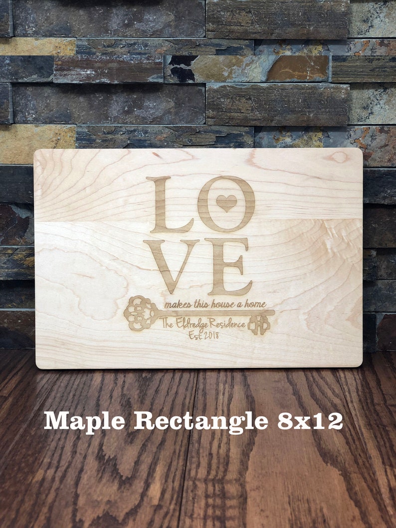 Personalized Wood Cutting Board With Date Serving Platter - Etsy