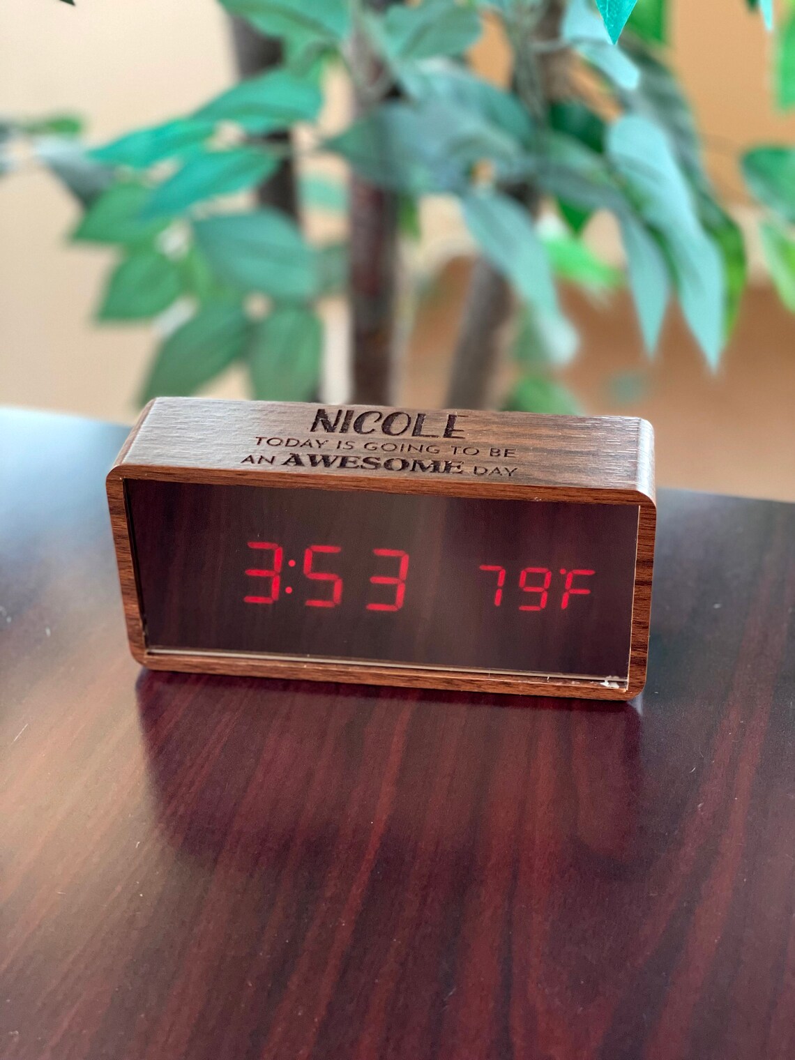 Personalized Wooden Reflective Clock Customized Alarm Clock - Etsy
