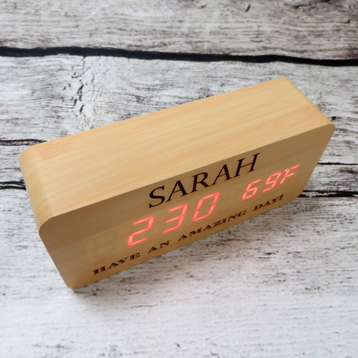 Personalized Wooden Clock Customized Alarm Engraved House - Etsy
