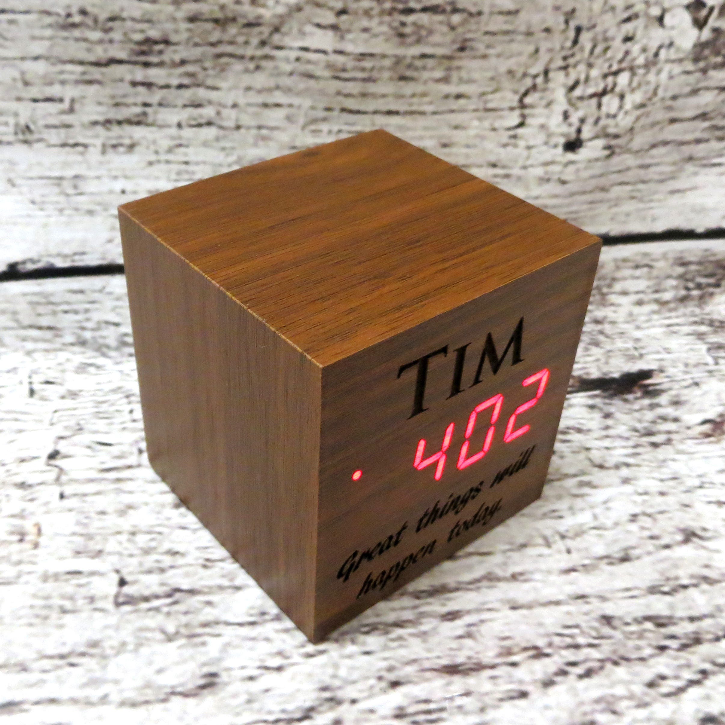 Personalized Wood Alarm Clock Customized Digital Clock House - Etsy