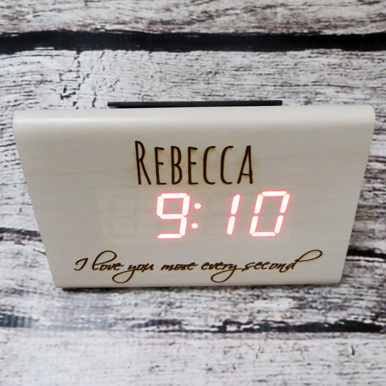 Personalized Wood Clock Alarm Clock Bridesmaid Gifts | Etsy