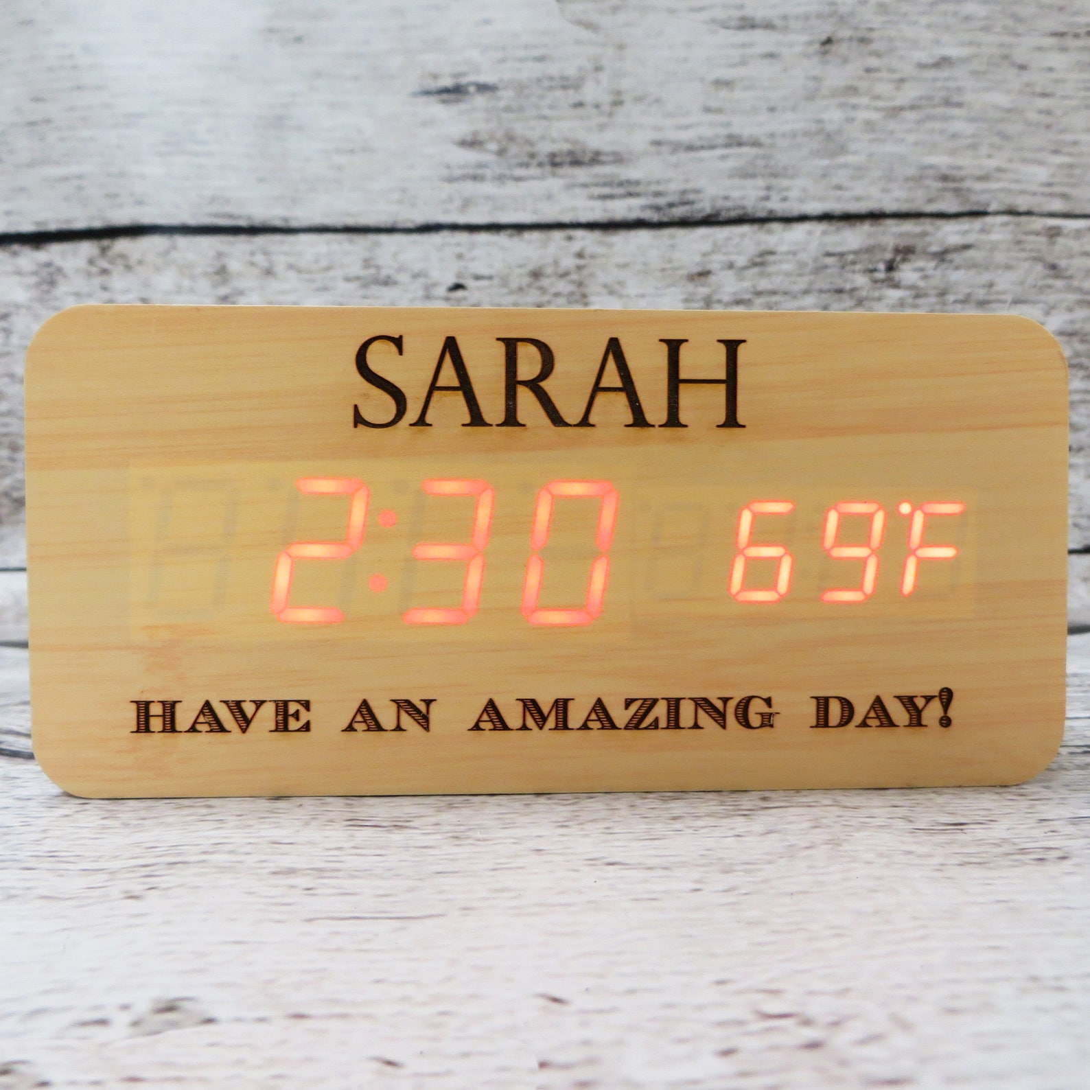 Personalized Wooden Clock Customized Alarm Engraved House - Etsy