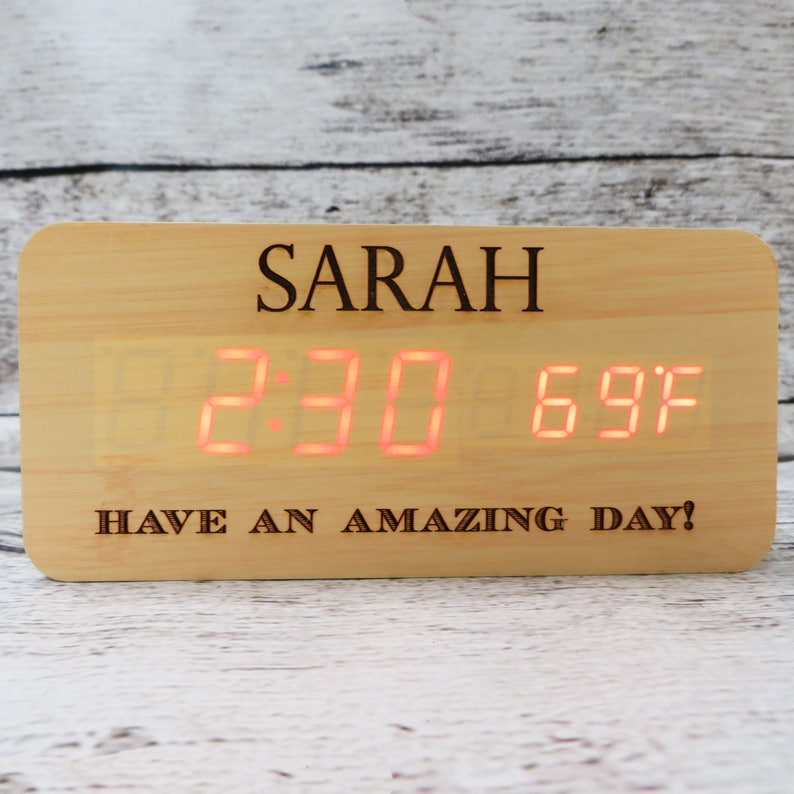 Personalized Wooden Clock Customized Alarm Engraved House - Etsy