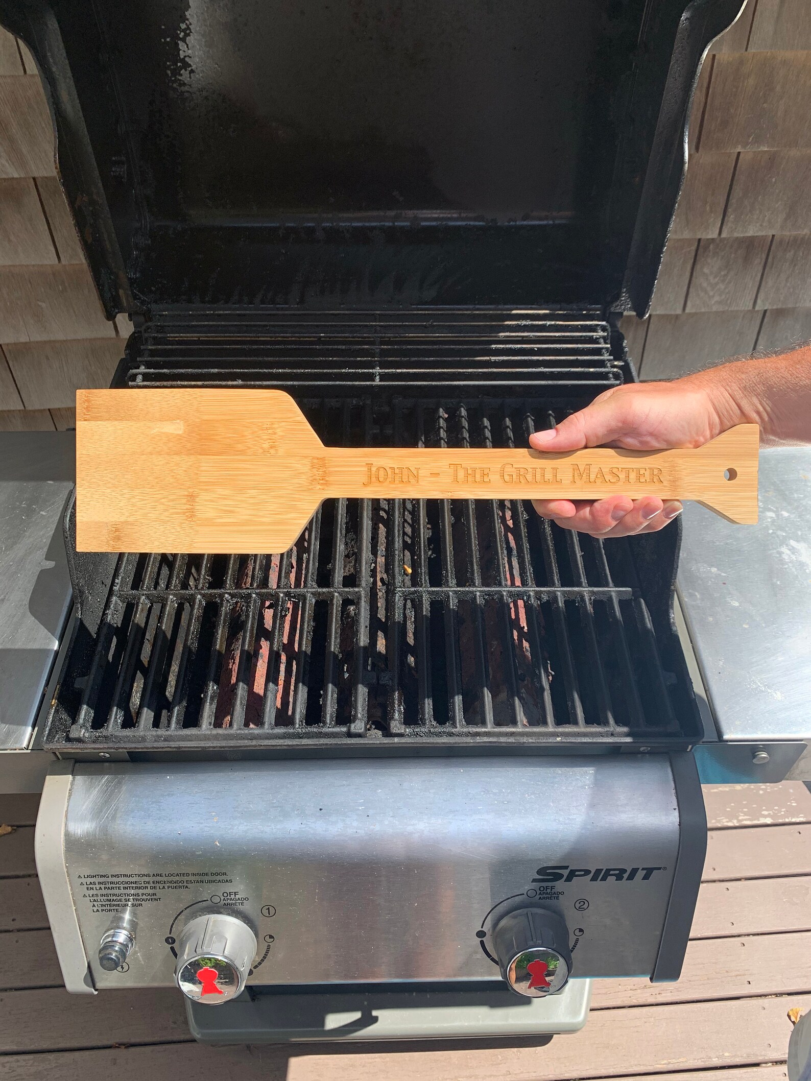 Personalized Bamboo Grill Grate Scraper, Gifts for Him or Her, Father's ...