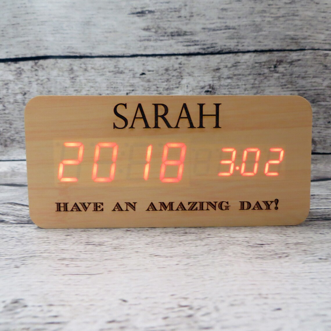 Personalized Wooden Clock Customized Alarm Engraved House | Etsy
