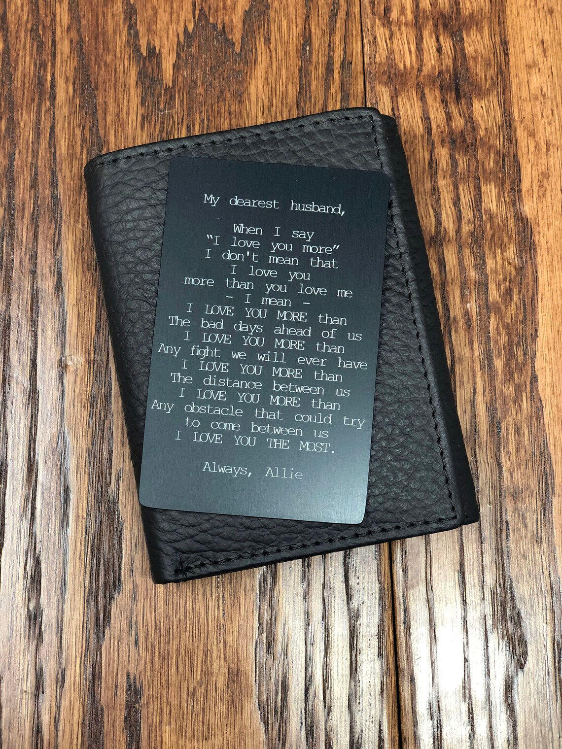 Custom Wallet Card Insert Engraved Gifts for Him Husband | Etsy