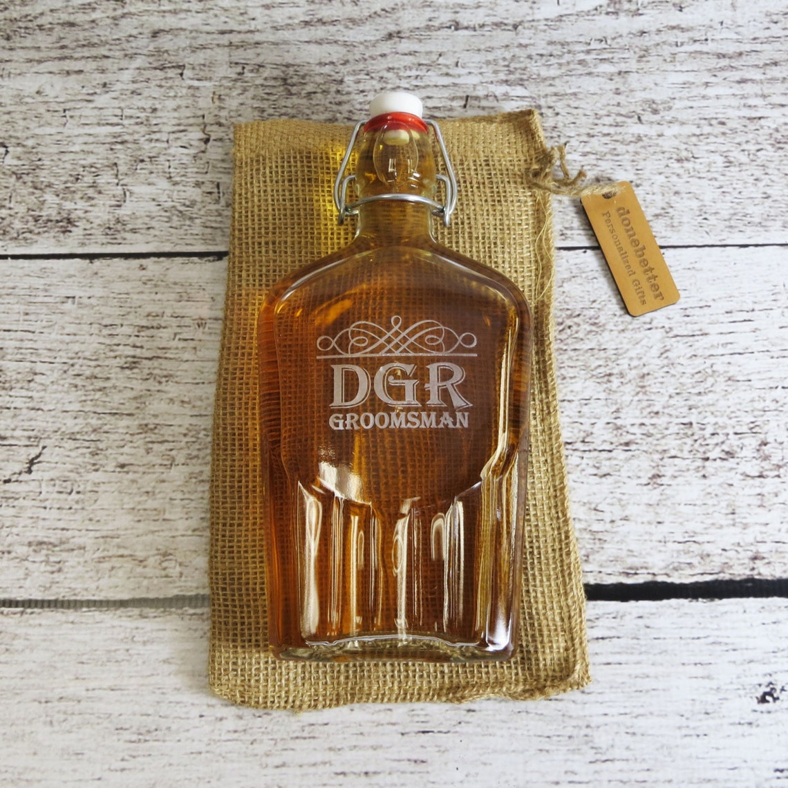 Personalized Glass Flask 500 Ml Custom Groomsmen Gift - Etsy