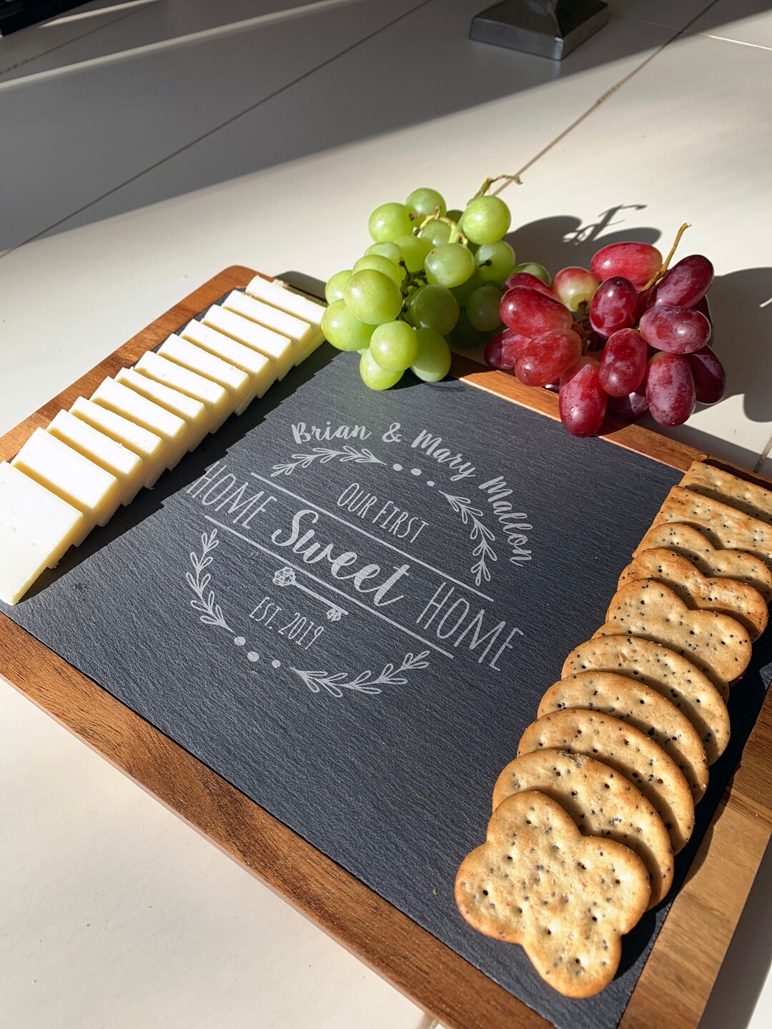 Personalized Slate Serving Board, Monogrammed Appetizer Tray, Buffet ...