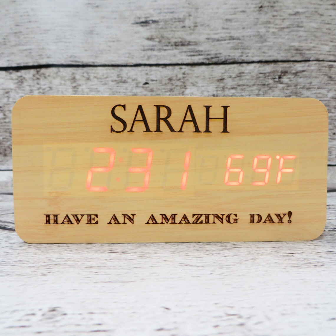 Personalized Wooden Clock Customized Alarm Engraved House | Etsy