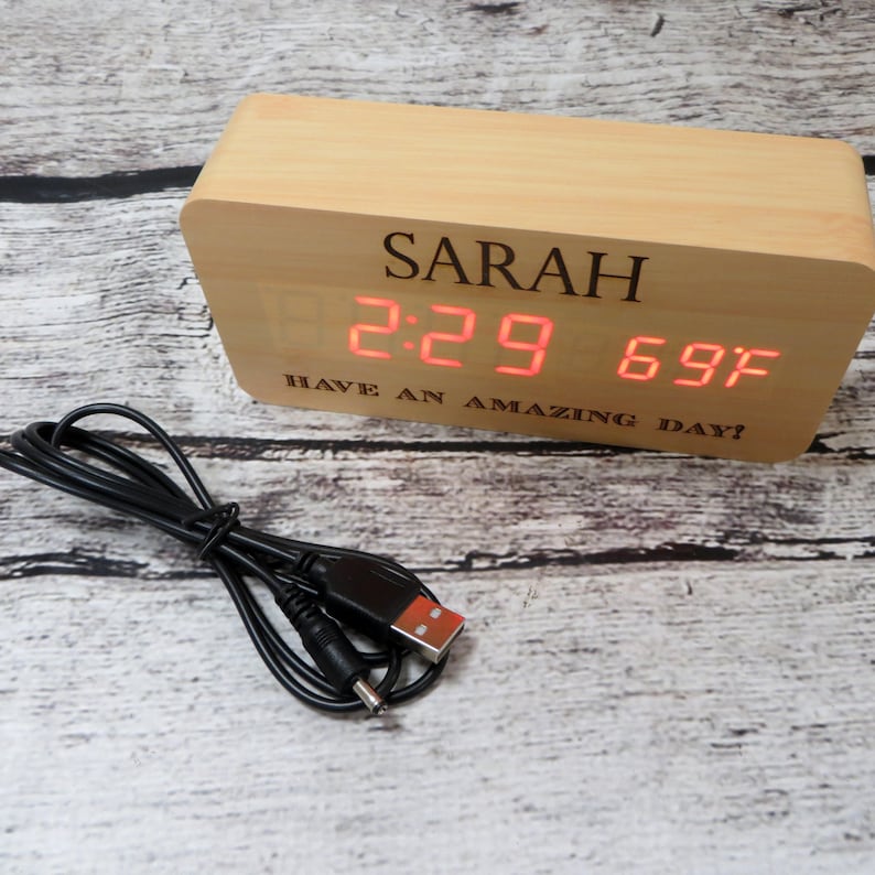 Personalized Wooden Clock Customized Alarm Engraved House - Etsy