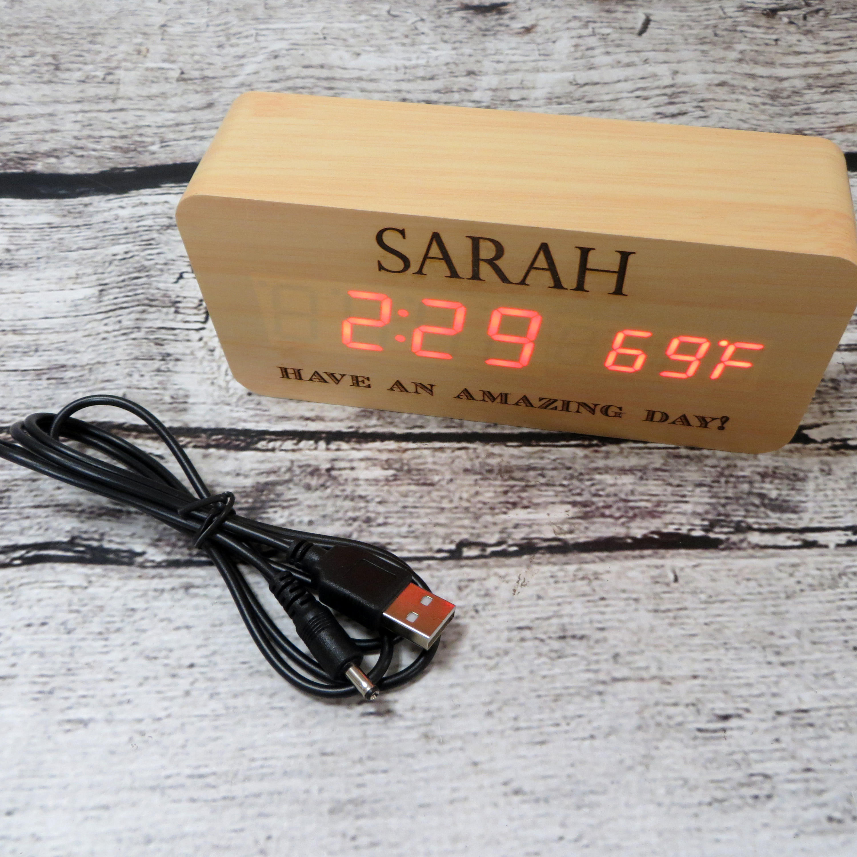 Personalized Wooden Clock Customized Alarm Engraved House - Etsy